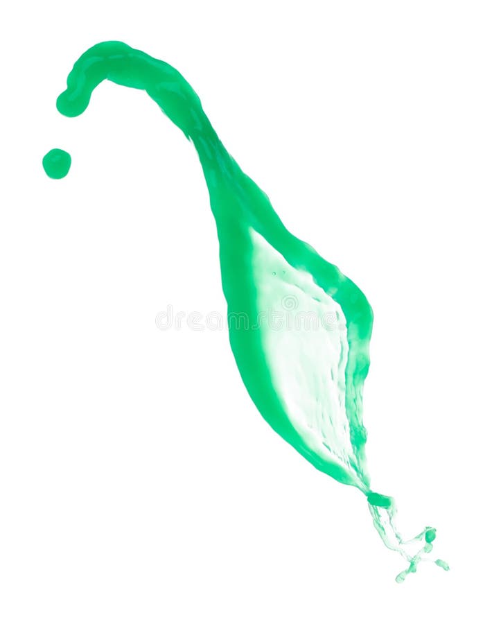 Green Paint Liquid Fly in Mid Air, Apple Vegetable Juice Falling ...