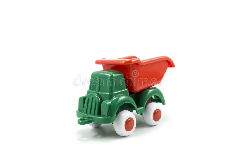 Green Paint Plastic Toy Mining Truck Isolated on White Stock Photo ...