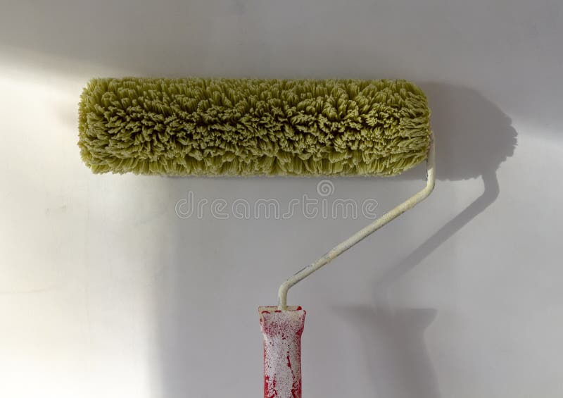 Green paint roller stock image. Image of color, industry - 170379109