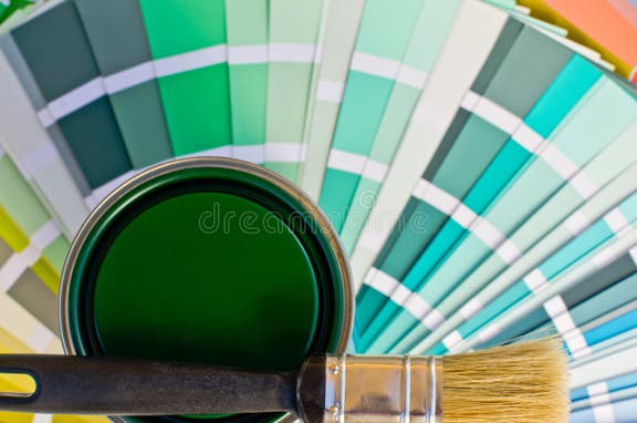 Green paint sample. stock photo. Image of painter, collection - 33134688