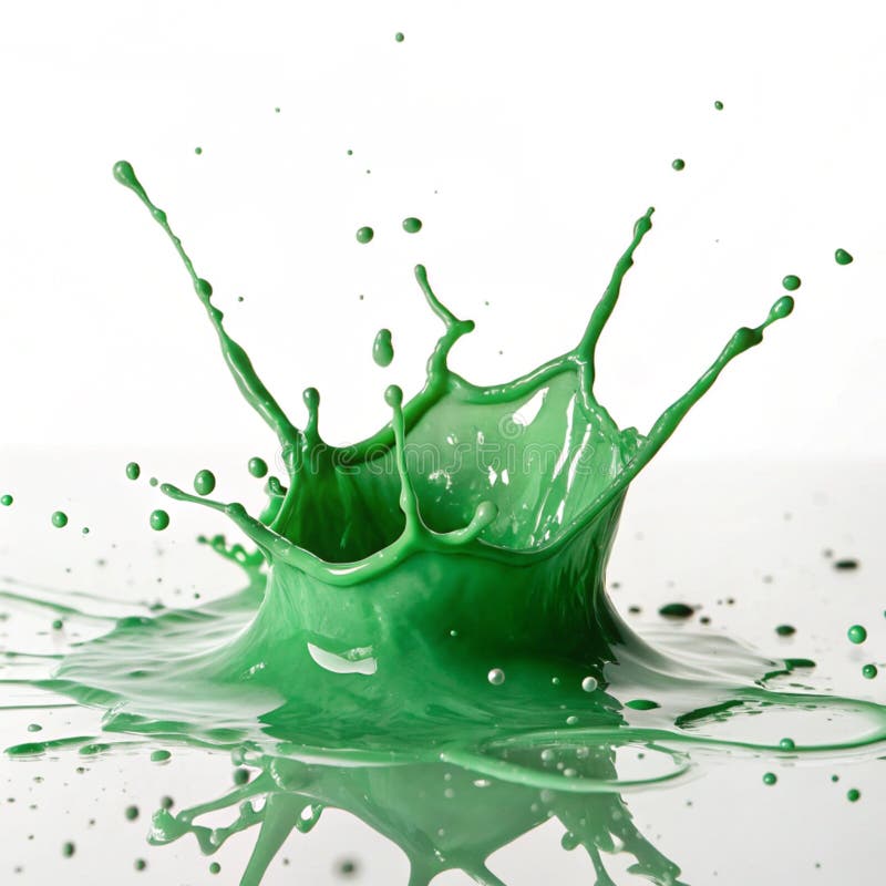 Green Paint Splash Isolated on White Background Stock Illustration ...