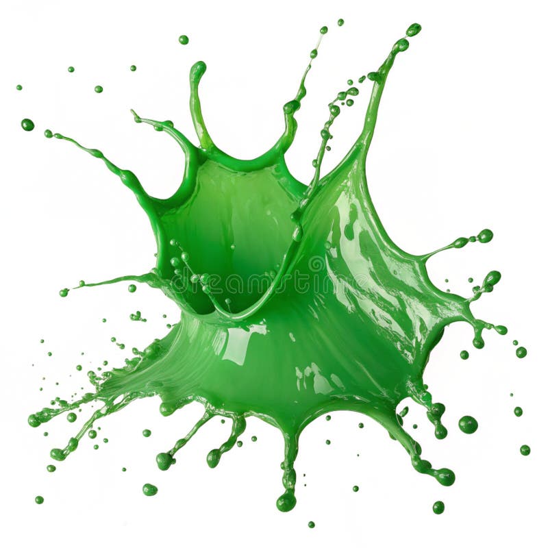 Green Paint Splash Isolated on White Background Stock Illustration ...