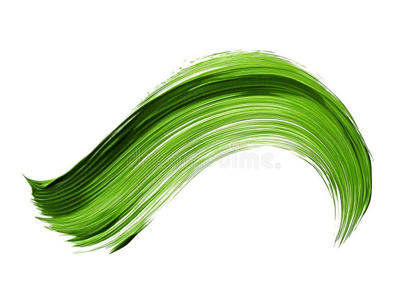Green Paint Stroke on Transparent Background, Artistic Brushstroke ...