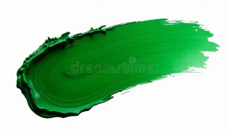 Green Paint Stroke on White Background Stock Image - Image of form ...