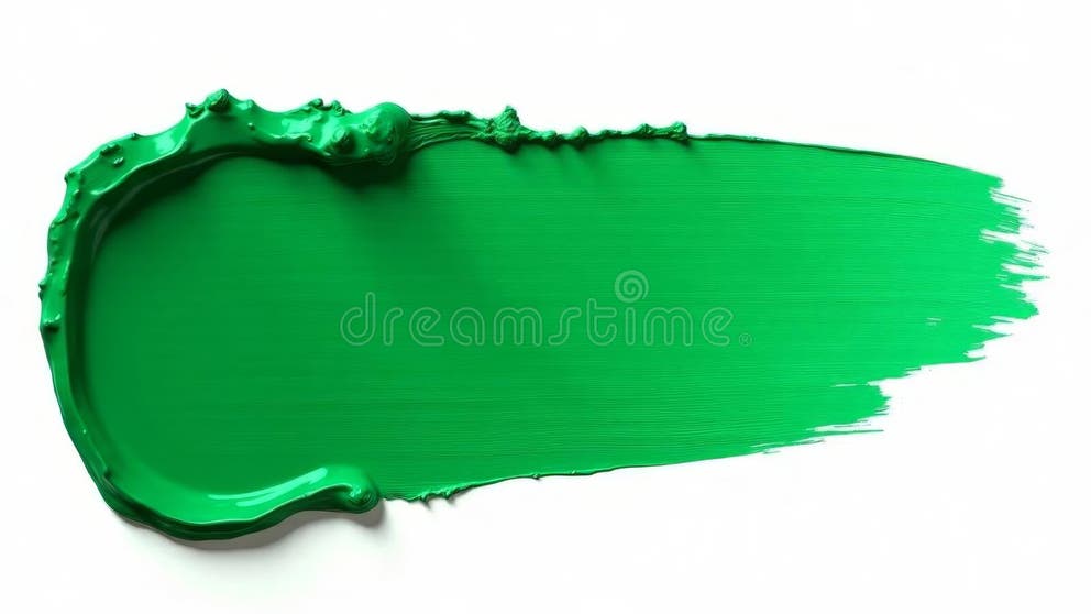 Green Paint Stroke on White Background Stock Photo - Image of abstract ...
