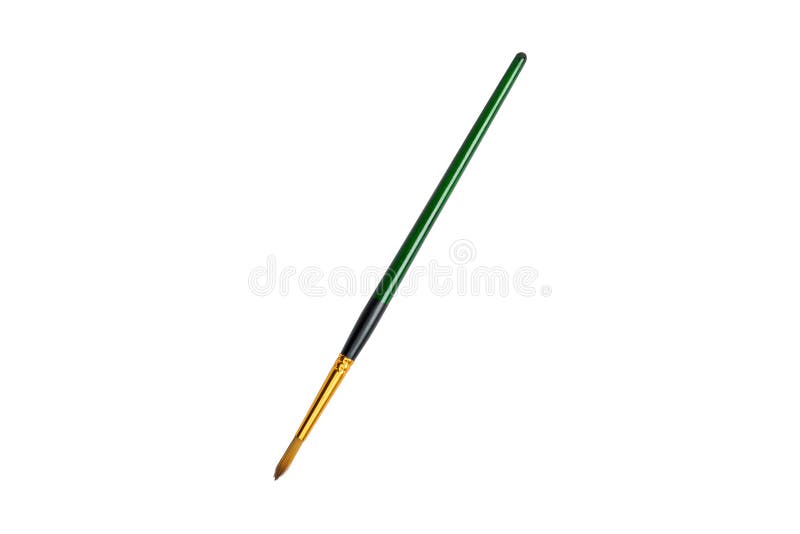 Green Paintbrush Object Isolated White Background Stock Photo - Image ...