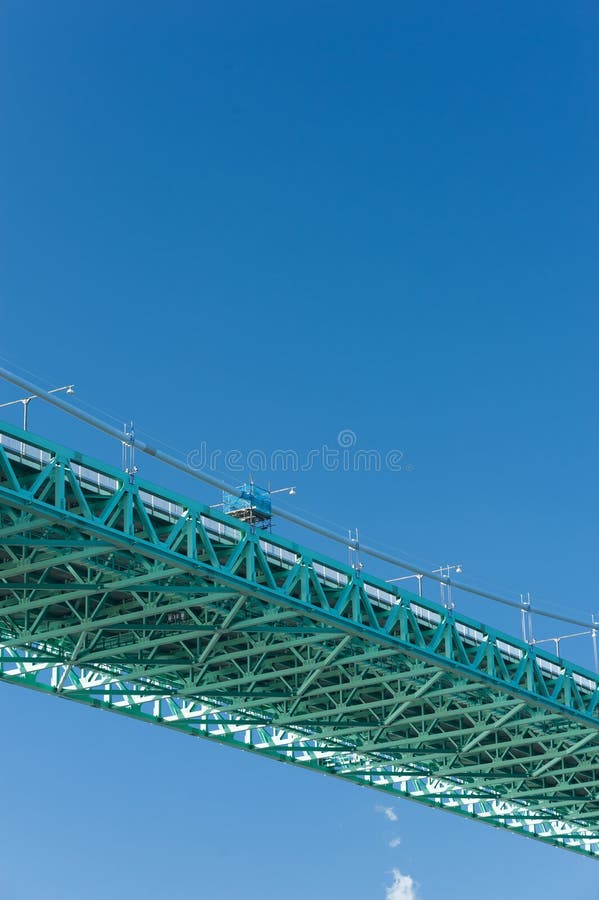 The Green Painted Deck of a Suspension Bridge Seen from Underneath ...