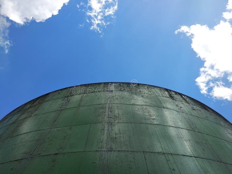 Green Painted Huge Storage Tank Stock Image - Image of plant, factory ...