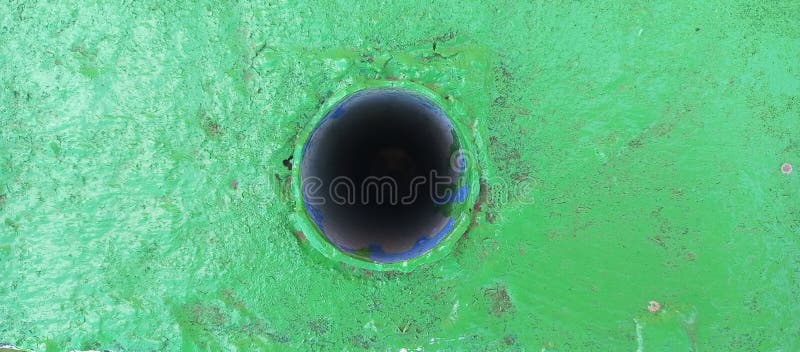 Green Painted Metal Surface with Circular Opening Stock Photo - Image ...