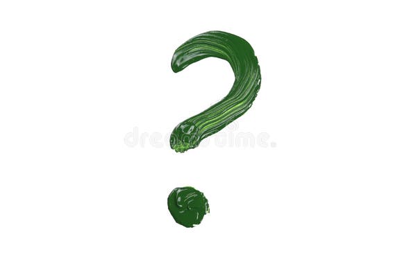 Green Painted Question Mark Isolated on White Stock Image - Image of ...