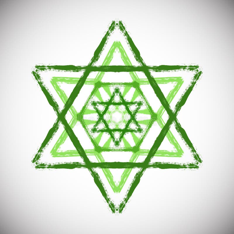 Green Painted Star stock vector. Illustration of david - 91615128