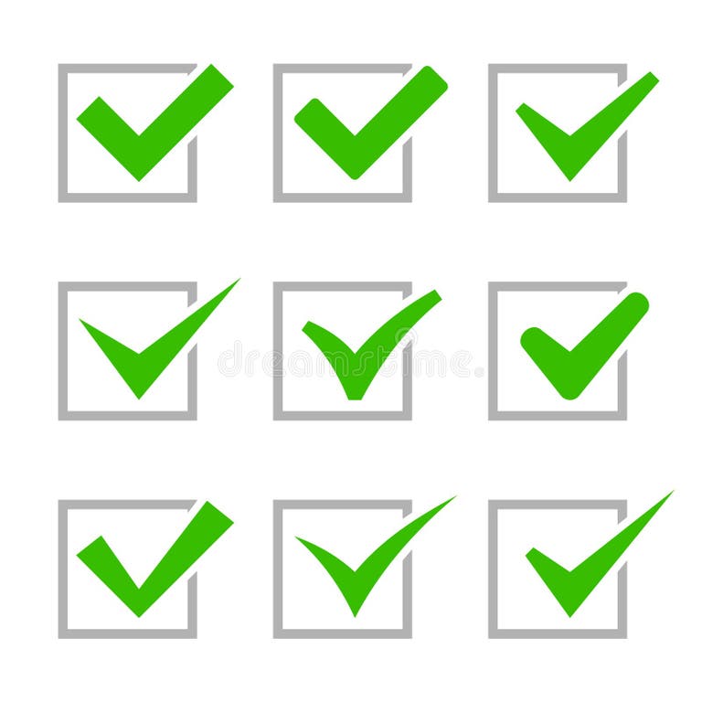 Green Painted Ticks. Check Marks Stock Vector - Illustration of answers ...