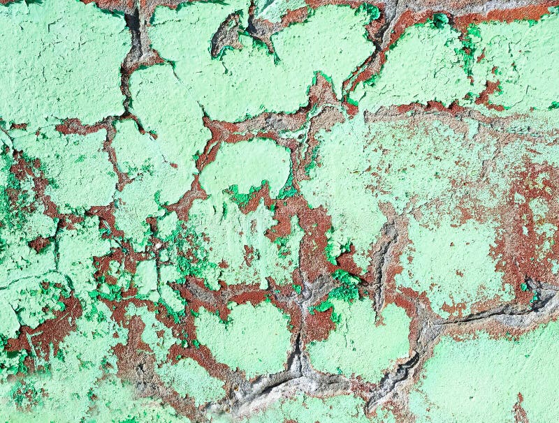 Green Painted Wall Damage Surface Stock Photo - Image of aged ...