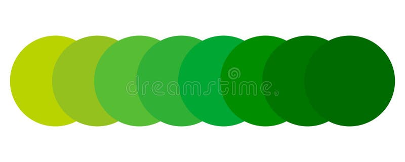 Green Palette Tones. Circular Gradient Range. Color Variation Vector ...