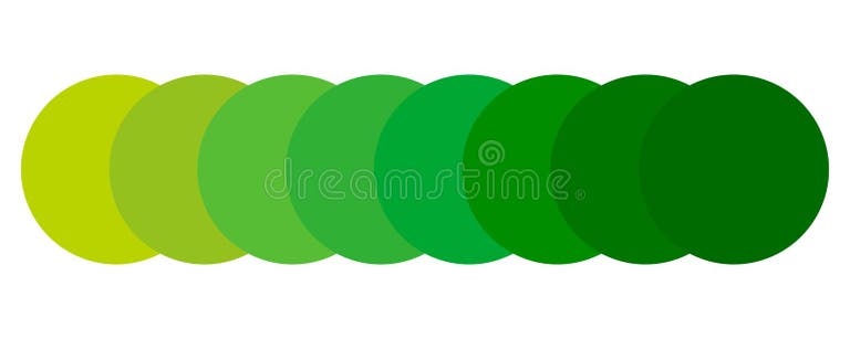 Green Palette Tones. Circular Gradient Range. Color Variation Vector ...
