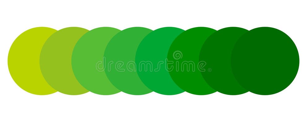Green Palette Tones. Circular Gradient Range. Color Variation Vector ...