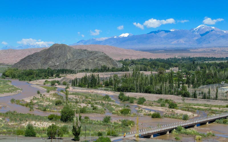 Green Palin, River and High Mountains Above Stock Photo - Image of ...