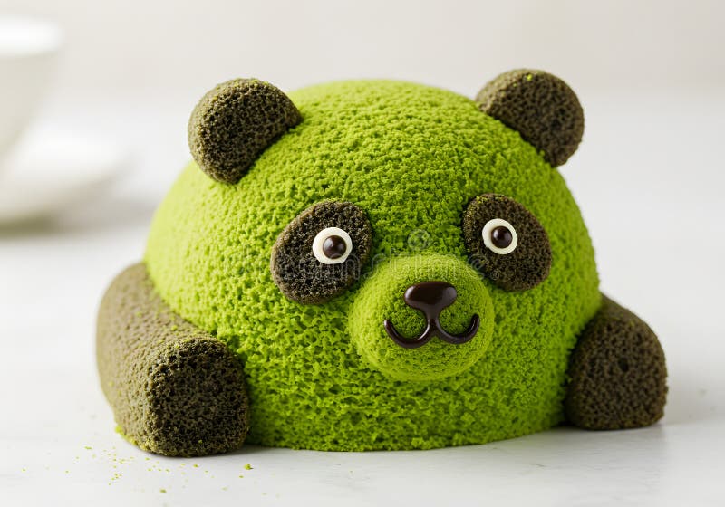 Green panda cake design stock illustration. Illustration of modern ...