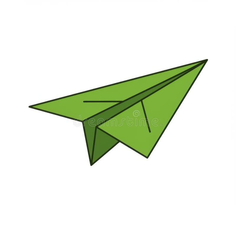 Green Paper Airplane Origami Illustration Stock Illustration ...