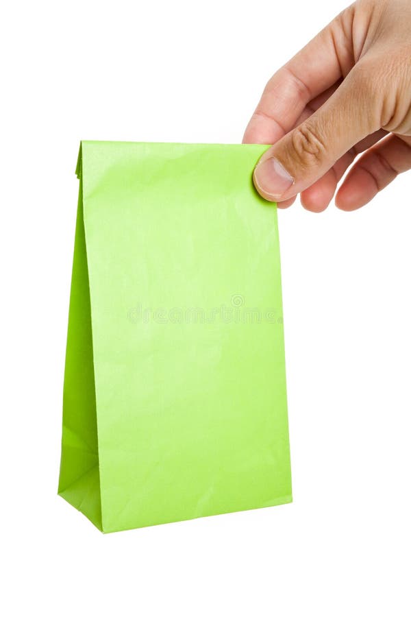 Green Paper Bag stock photo. Image of copy, container - 14858856