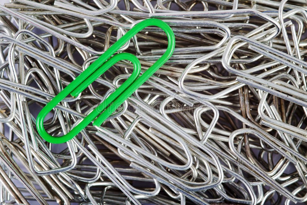Green paper clip stock photo. Image of iron, plastic - 23765472