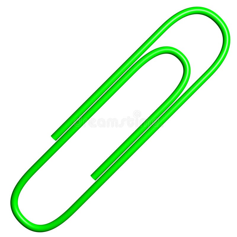 Green Paper Clip Paperclip stock illustration. Illustration of clip ...