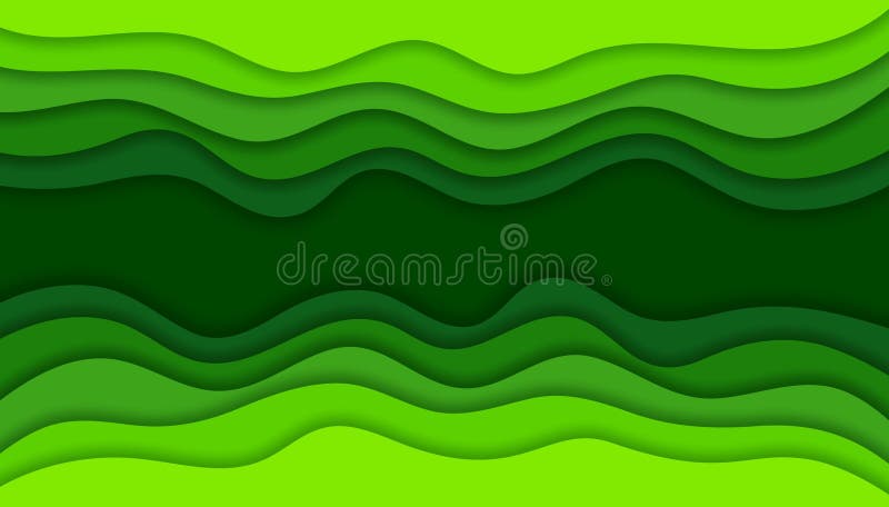 Green Paper Cut Waves, Papercut Ecology Background Stock Vector ...