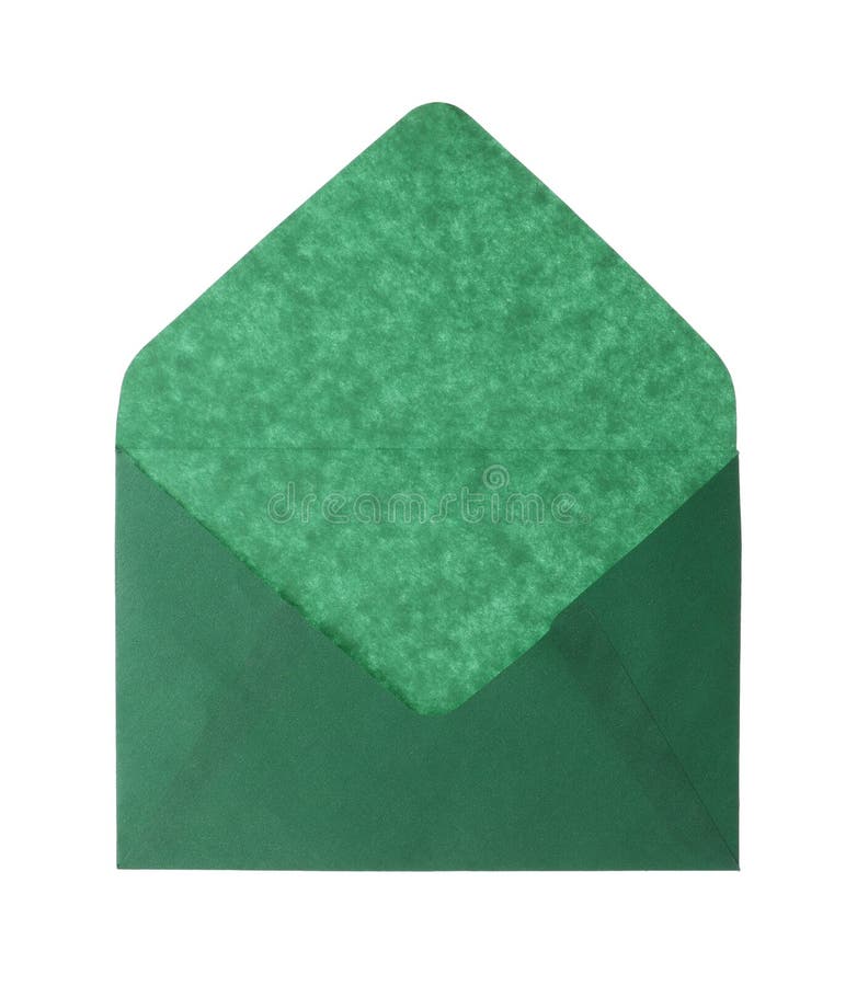 Green Paper Envelope Isolated. Mail Service Stock Photo - Image of ...