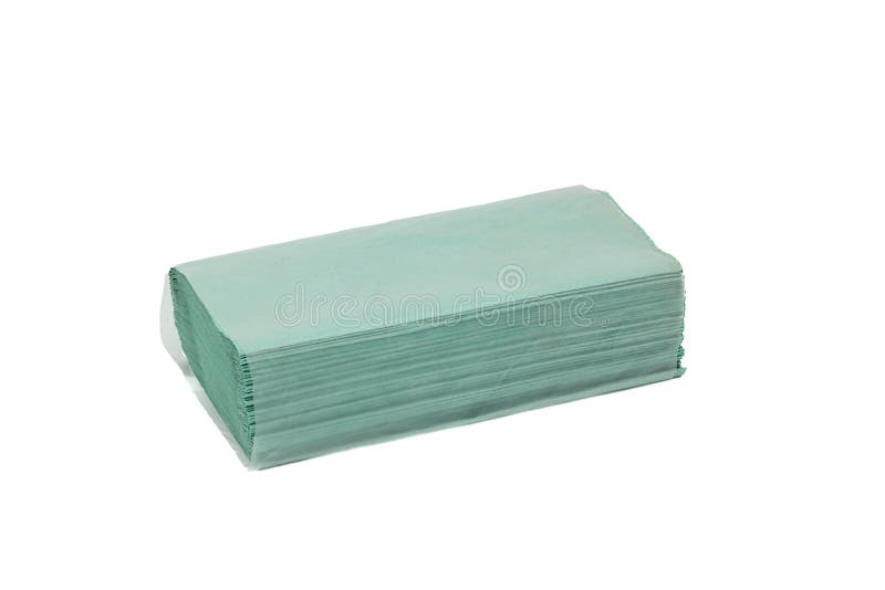 Green Paper Hand Wipes on a White Background Stock Image - Image of ...
