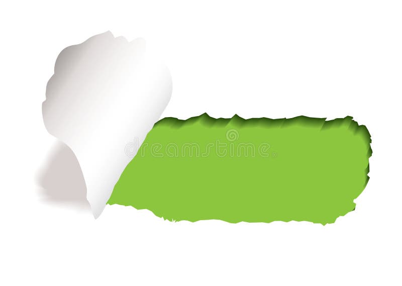 Green paper slot tear stock vector. Illustration of tear - 15000143
