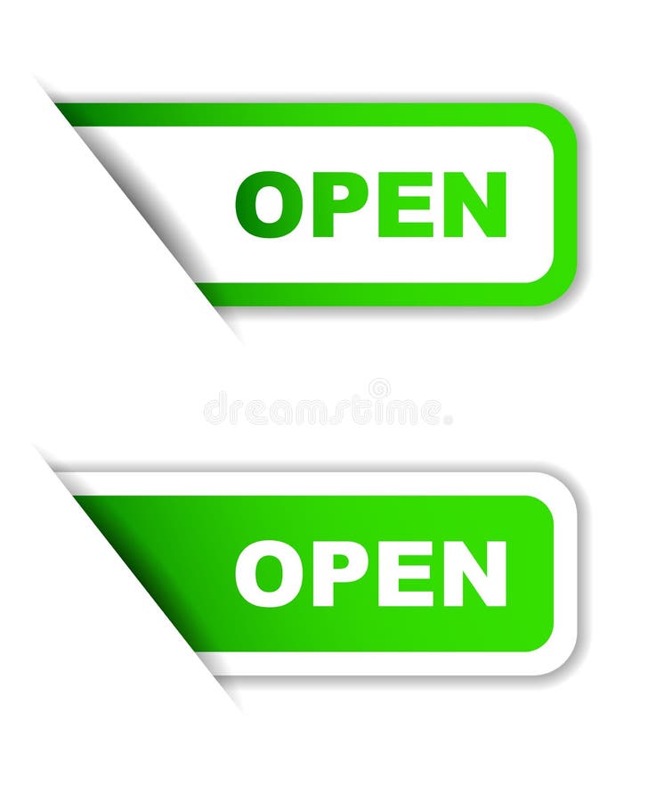 Green Paper Sticker Open Two Variant Stock Illustration - Illustration ...