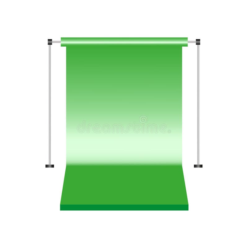 Green Paper Studio Backdrop. Canvas Studio in Realistic Style. Vector ...