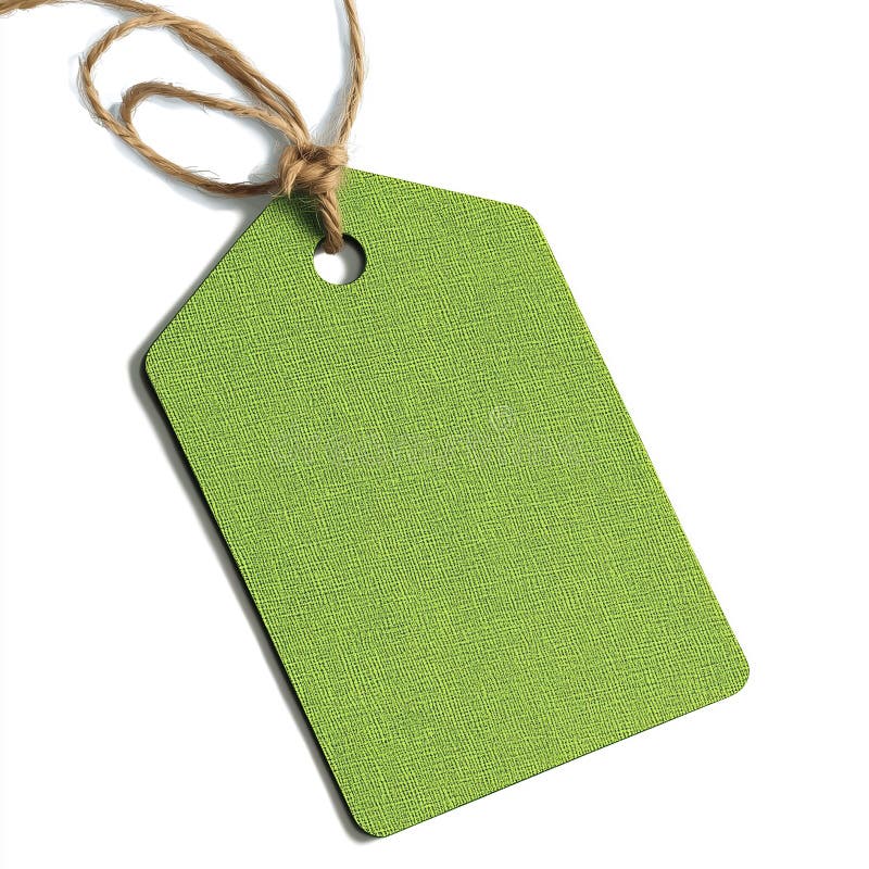 Green Paper Tag, Tied with a Jute String, Provides a Clean and ...