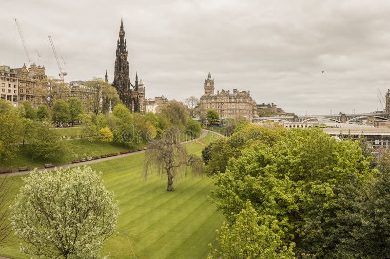 Green park in Edinburgh stock photo. Image of view, scott - 63565322