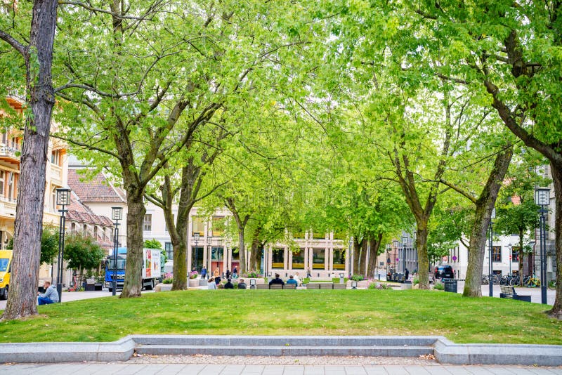 Green Park Space in Downtown Oslo Norway Editorial Stock Image - Image ...