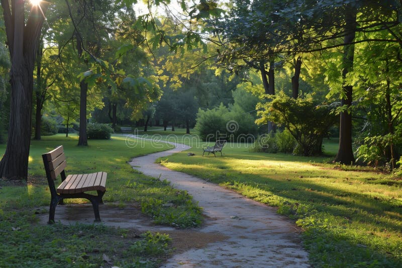 Green Park and Tree in Garden Exercise and Relax Stock Photo - Image of ...