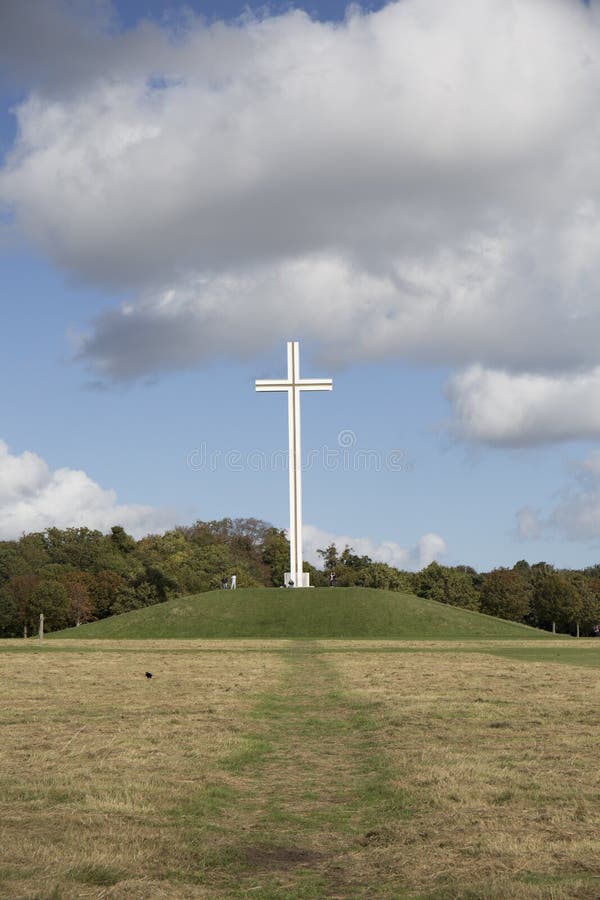 White cross in grass field stock photo. Image of cliffs - 173069908