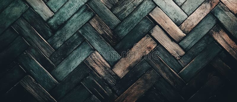 A Green Parquet Wood Texture Background in a Panoramic Layout, with ...