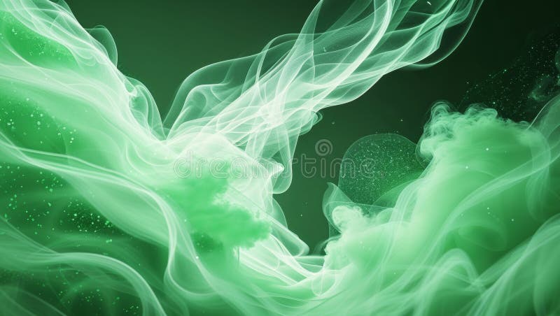 Green Particles Background Flowing with Light Effect Stock Photo ...
