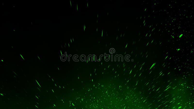 Green Particles Debris Isolated on Black Background for Text or Space ...