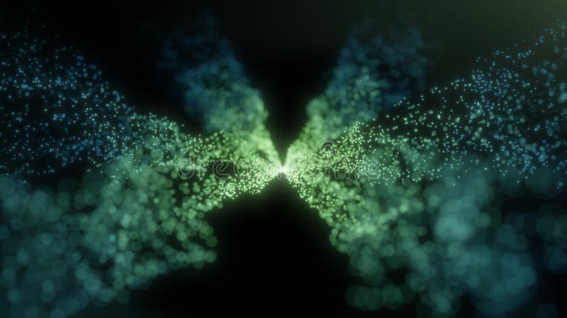 Green Particles Loop Background and Particles Spread from Middle Stock ...