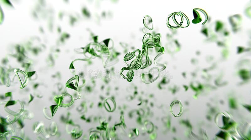 Green Particles Swirling, White Background, Abstract, Science Stock ...