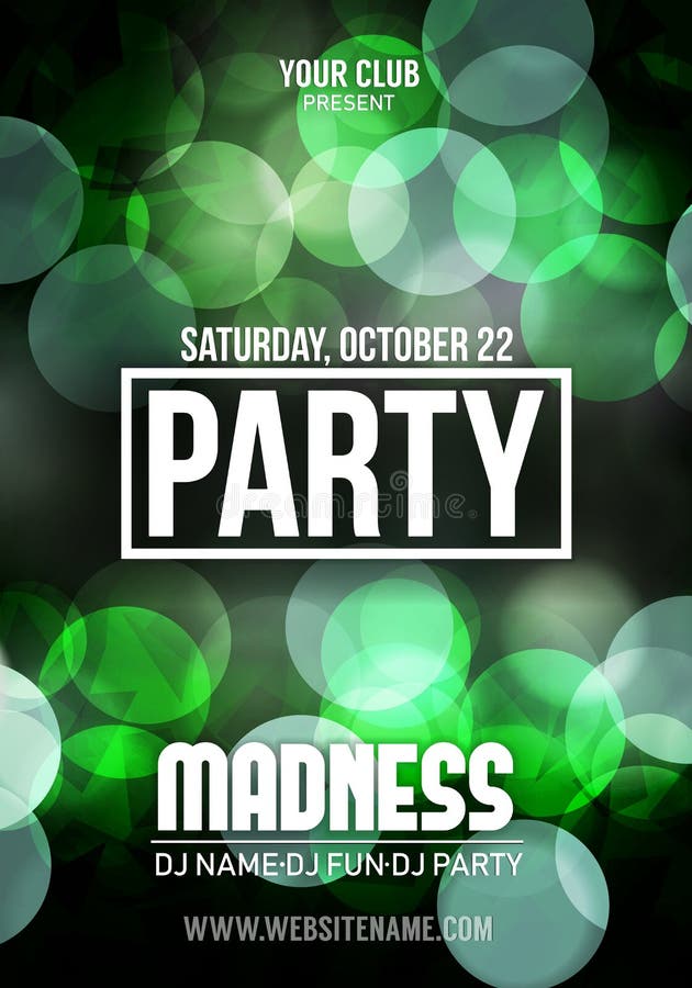 Green Party Flyer Vector Template Stock Vector - Illustration of party ...