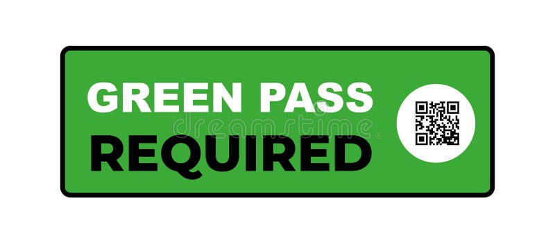 Green Pass Required on White Background Stock Illustration ...