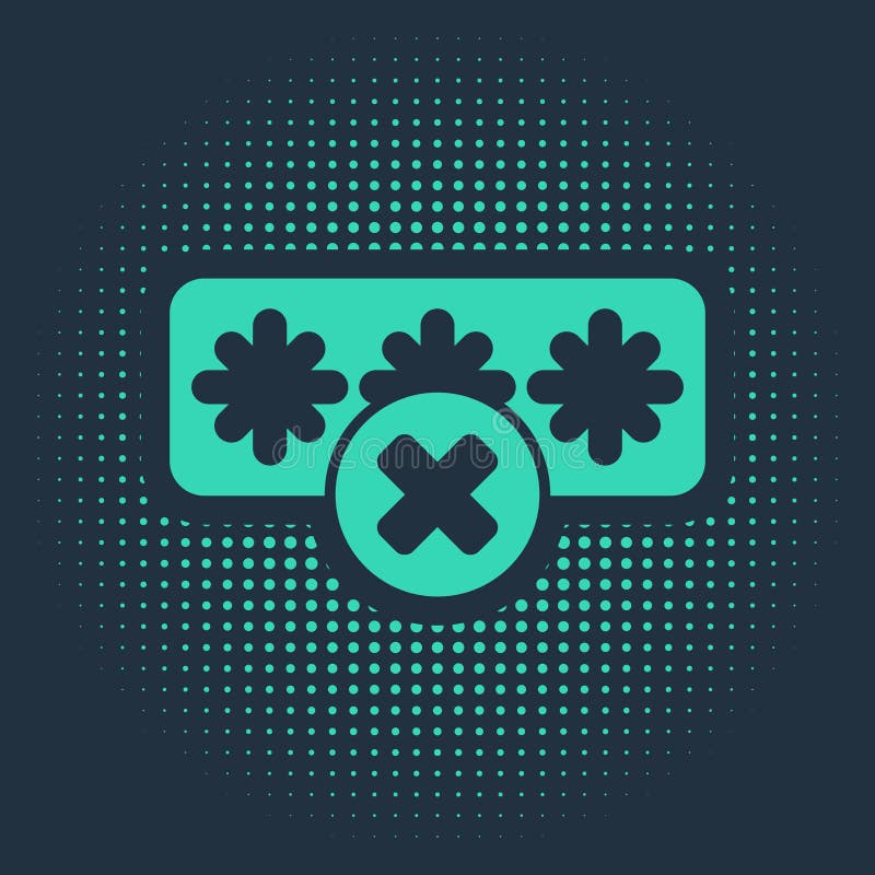 Green Password Protection and Safety Access Icon Isolated on Blue ...