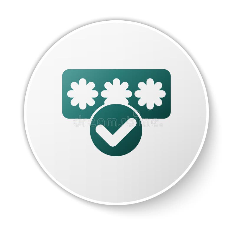 Green Password Protection and Safety Access Icon Isolated on White ...