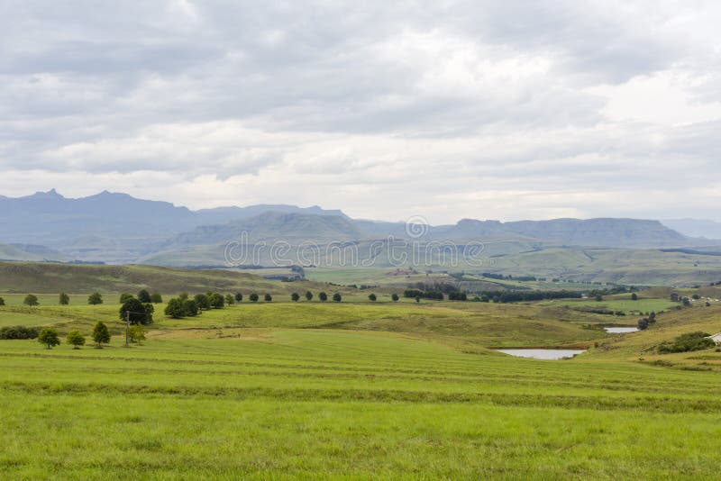Green Pastures and the Mountains Stock Image - Image of mountains ...