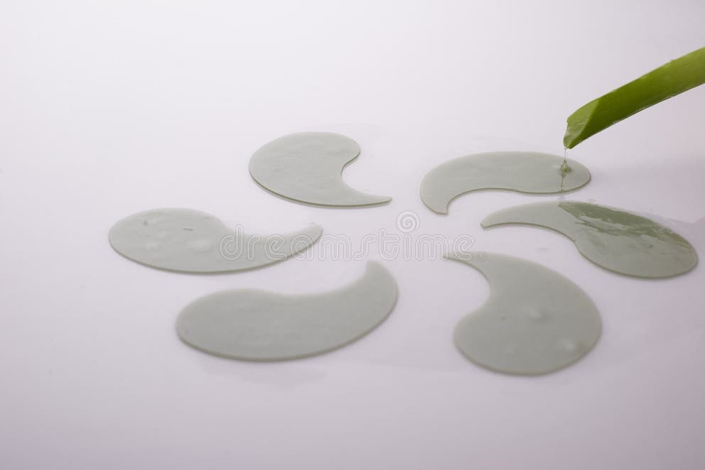 Green Patches with Aloe on a White Background Stock Image - Image of ...