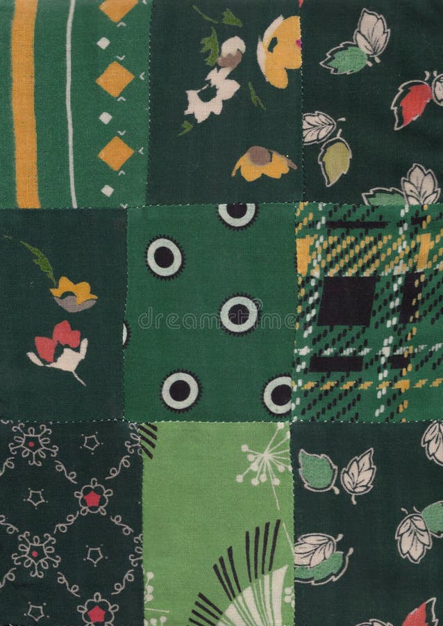 Green patchwork stock photo. Image of clothes, ornate - 12888678