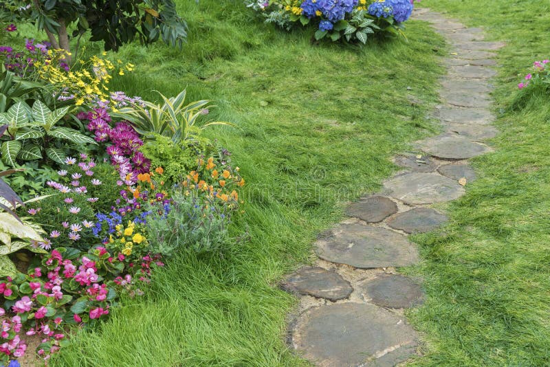 Green path stock image. Image of natural, pathway, pavement - 127603953